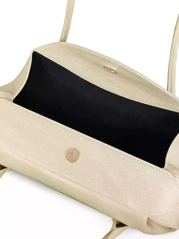 Yuzefi Oyster Shoulder Bag With Logo Detail - Neutrals