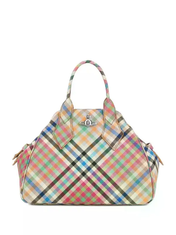 VIVIENNE WESTWOOD Medium Yasmine Plaid Tote