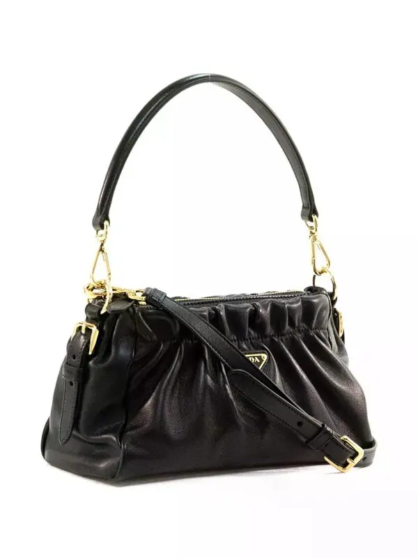 Prada Logo-appliqué Shoulder Bag - Black