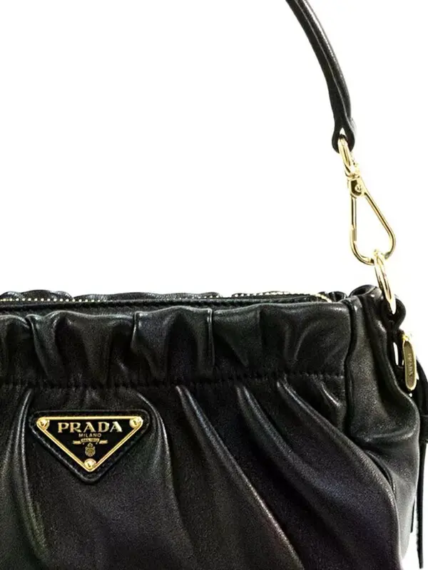 Prada Logo-appliqué Shoulder Bag - Black