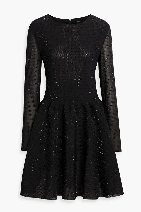 Maje Crystal-embellished Tulle Mini Dress