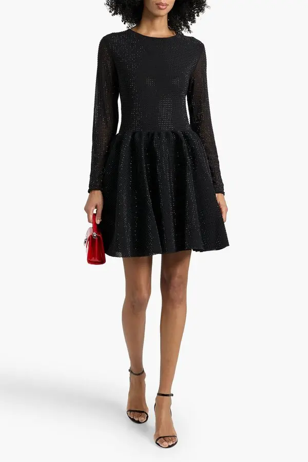 Maje Crystal-embellished Tulle Mini Dress