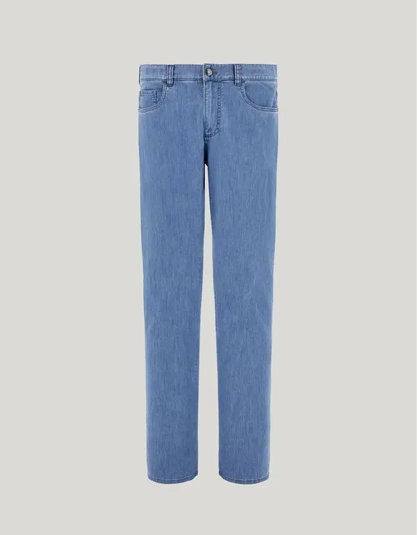 Canali Medium Regular Fit Five Pocket Stretch Denim Pants