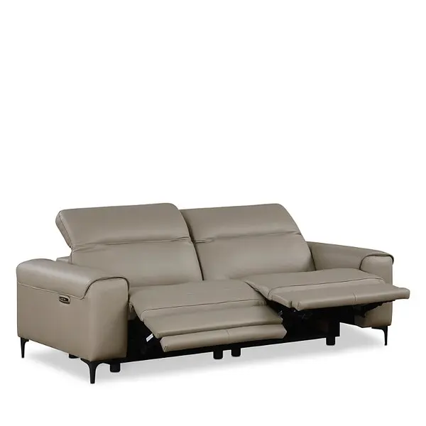 NICOLETTI Tacchino Power Reclining Two Piece Leather Sofa - Minerva - Fango