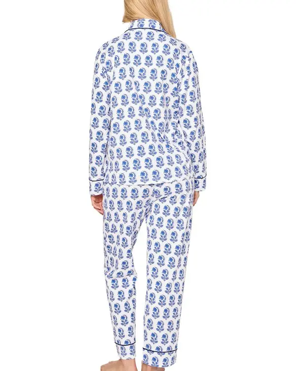 PETITE PLUME Something Blue Bows Long Pajama Set