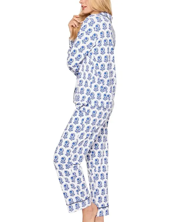 PETITE PLUME Something Blue Bows Long Pajama Set