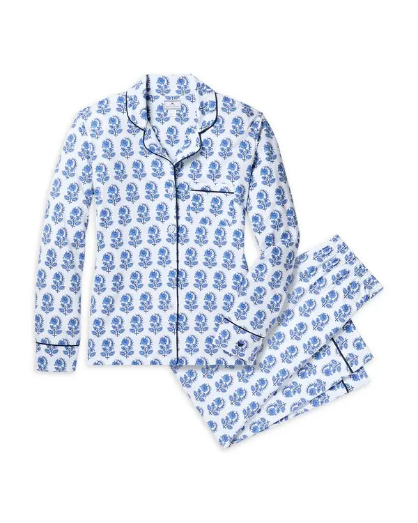 PETITE PLUME Something Blue Bows Long Pajama Set