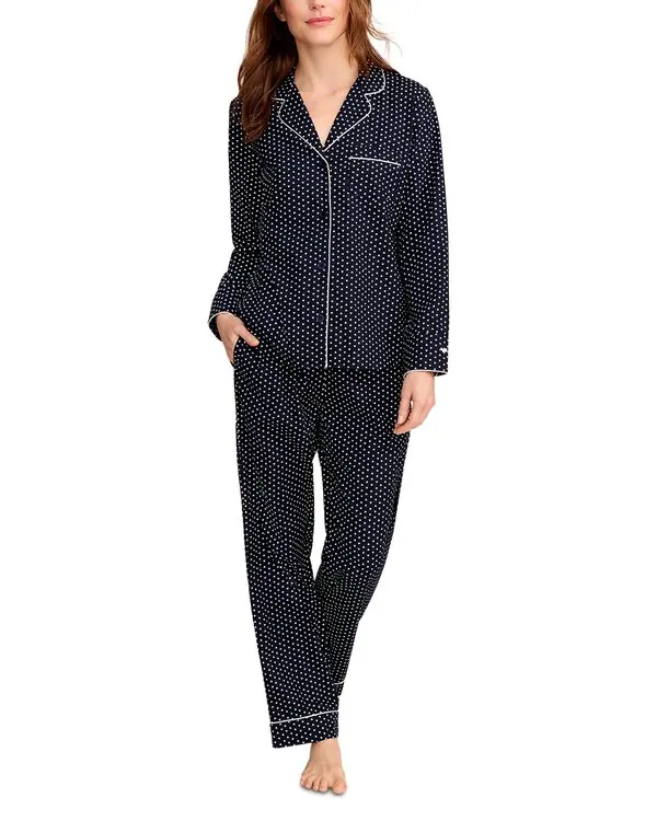 PETITE PLUME Woven Twill Midnight Hearts Classic Pajama Set