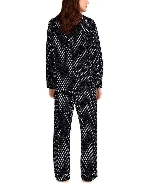 PETITE PLUME Woven Twill Midnight Hearts Classic Pajama Set