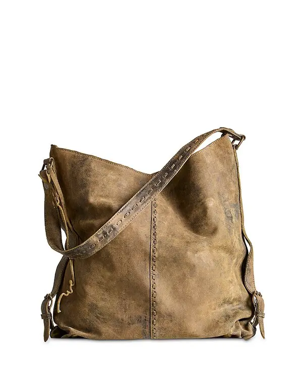 Free People Large Distressed Leather Tote Bag