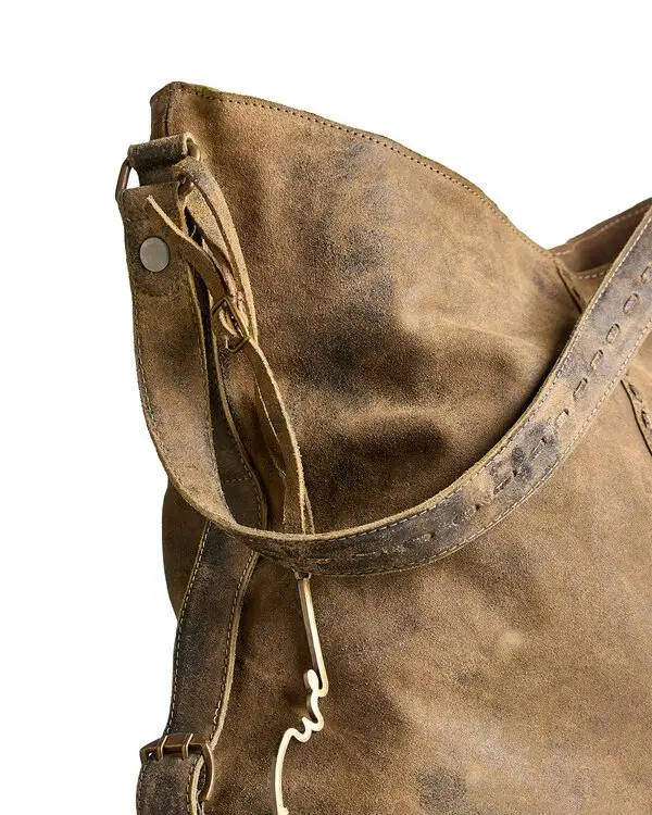 Free People Large Distressed Leather Tote Bag