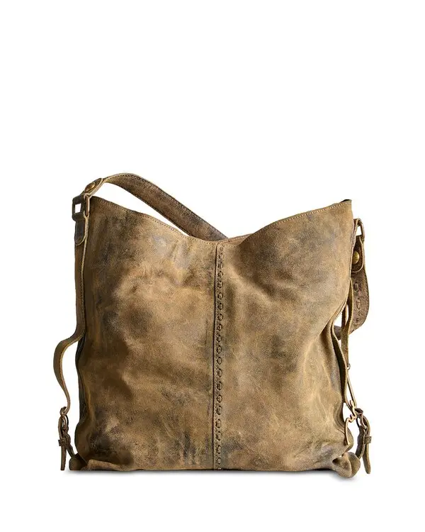 Free People Large Distressed Leather Tote Bag