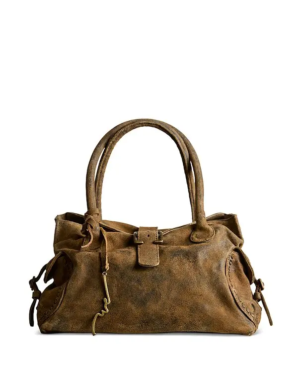 Free People Austin Nubuck Leather Shoulder Bag - Sand