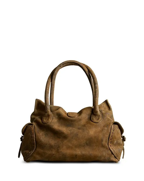 Free People Austin Nubuck Leather Shoulder Bag - Sand