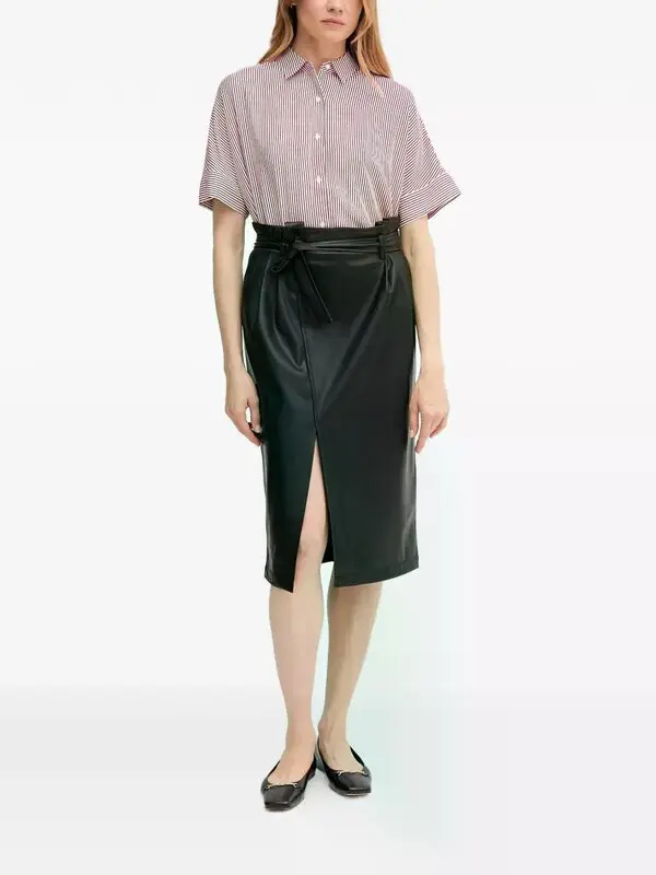 OUI Tie-waist Slit Midi Skirt