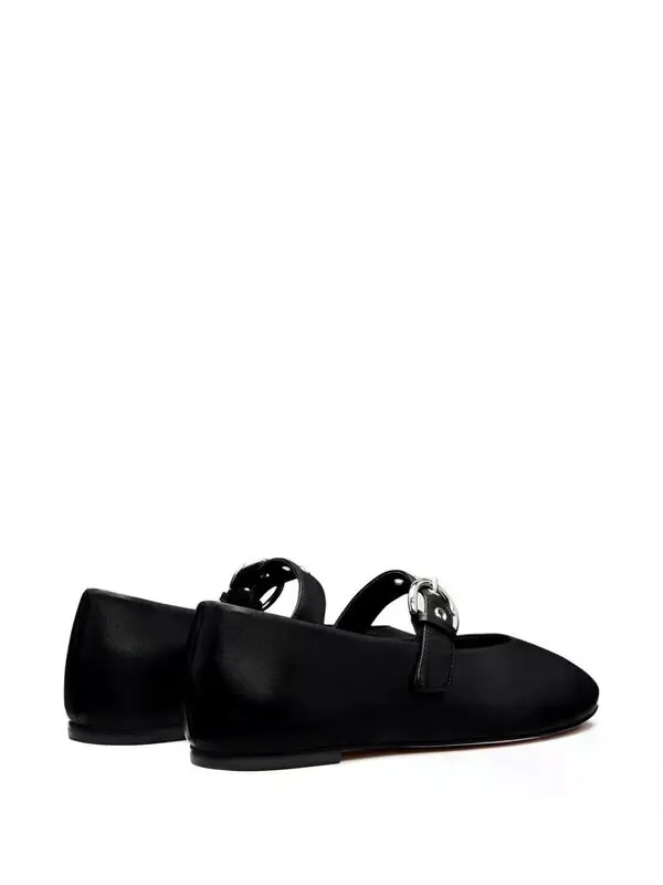 REFORMATION Adjustable Buckle Leather Ballet Flats