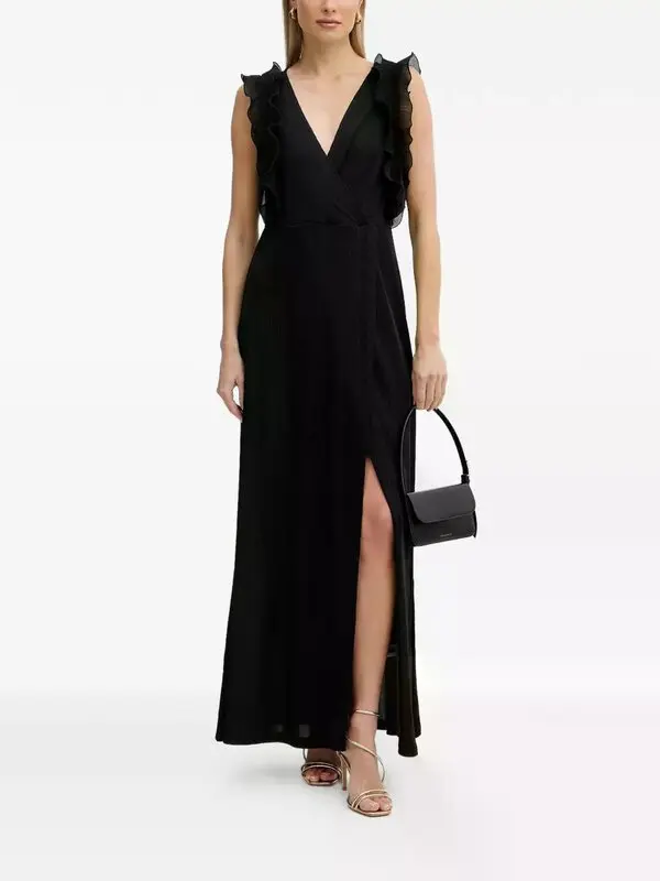 FRACOMINA Ruffled V-neck Maxi Dress
