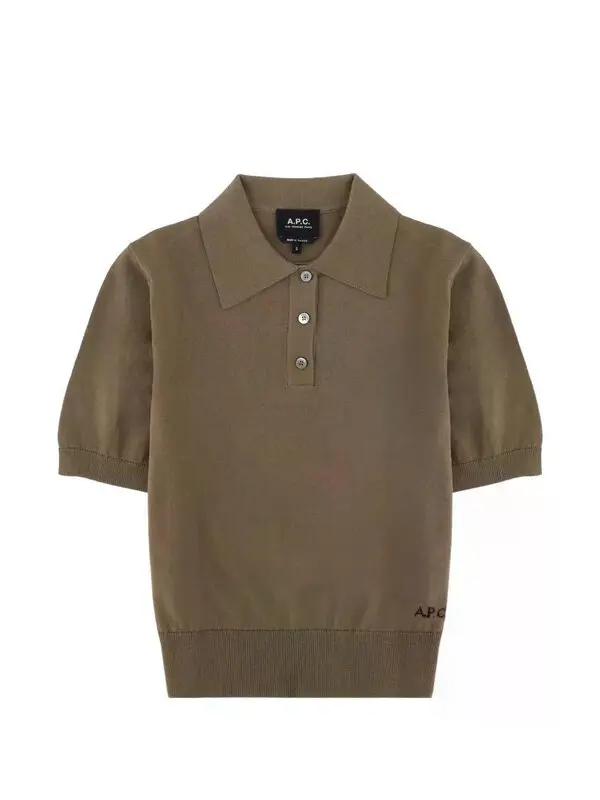 A.p.c. Button-up Polo T-shirt - Brown