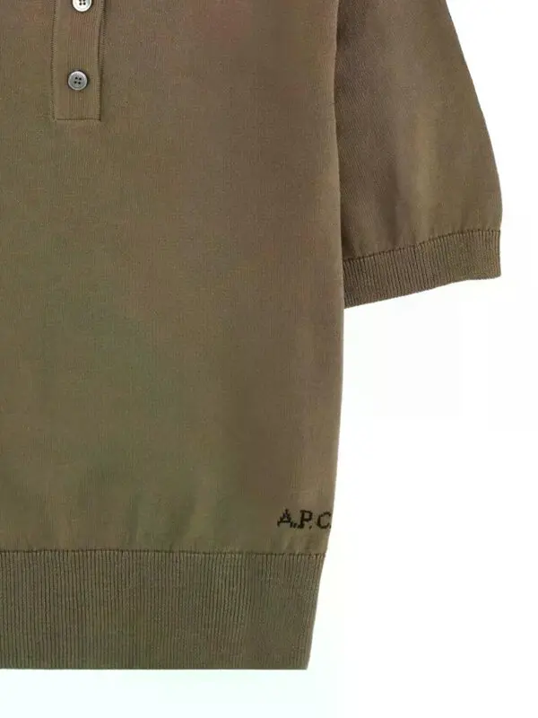 A.p.c. Button-up Polo T-shirt - Brown