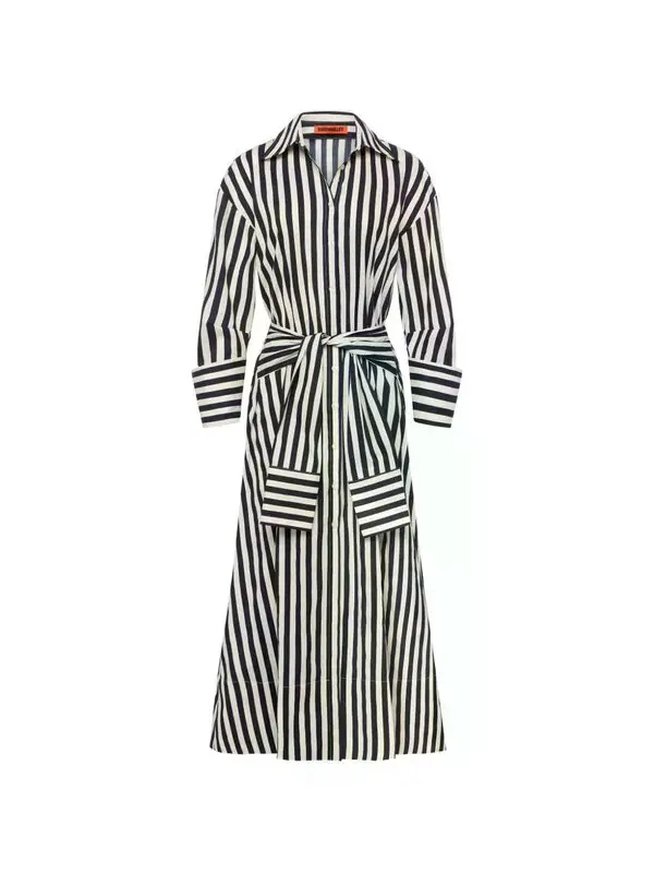 SIMONMILLER Inna Striped Maxi Dress - Black