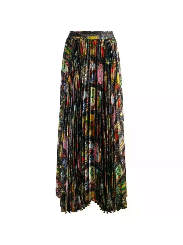 Alice + Olivia Katz Pleated Printed Maxi Skirt