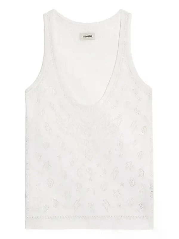 Zadig&Voltaire Jossy Patterned Tank Top - White