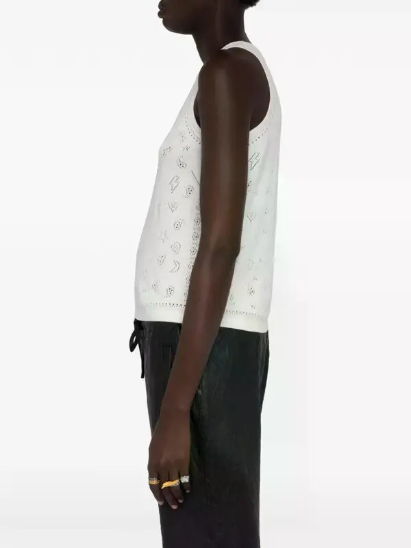 Zadig&Voltaire Jossy Patterned Tank Top - White