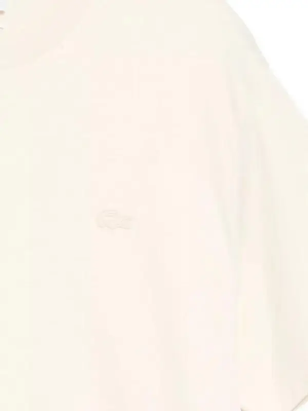 Lacoste Logo-patched Cotton T-shirt - Neutrals