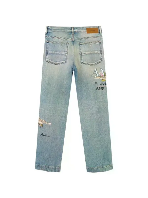 Amiri Chateau Mx1 Straight Flare Jeans - Blue