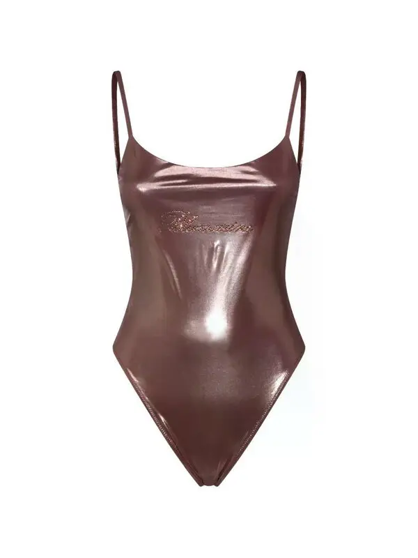 Blumarine Logo-detail Swimsuit - Brown