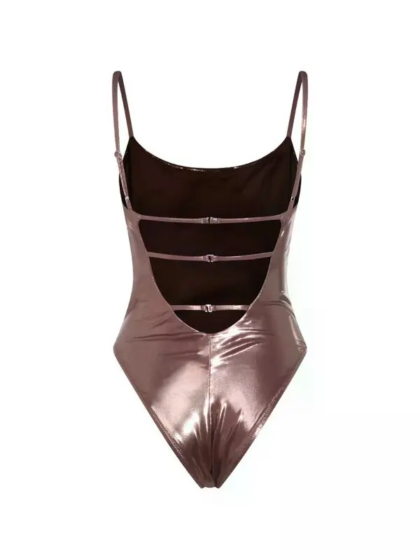 Blumarine Logo-detail Swimsuit - Brown