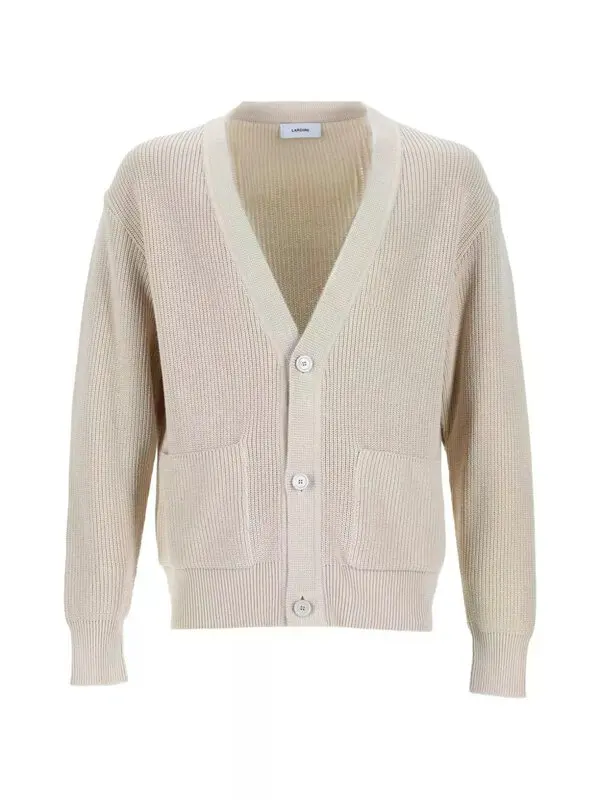 LARDINI Cotton V-neck Cardigan