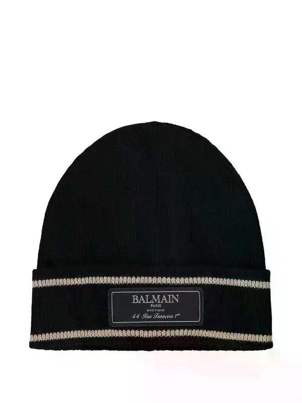 Balmain Knitted Beanie - Black
