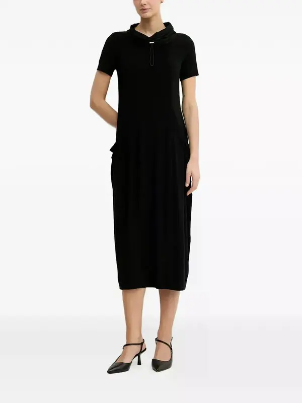 Joseph Ribkoff Short-sleeve Cowl-neck Midi Dress
