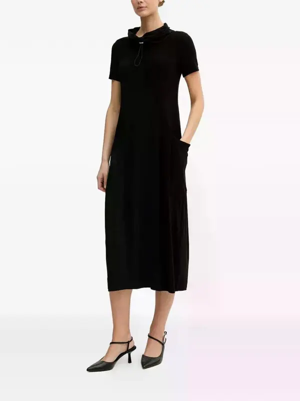 Joseph Ribkoff Short-sleeve Cowl-neck Midi Dress