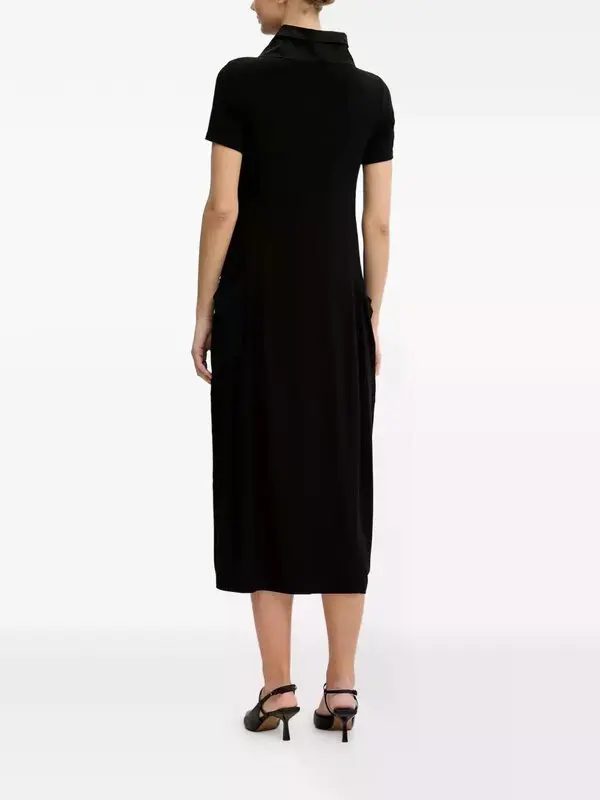 Joseph Ribkoff Short-sleeve Cowl-neck Midi Dress