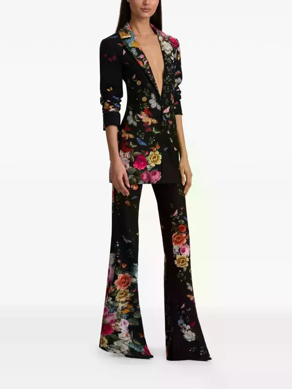 Alice + Olivia Floral Print Blazer - Black