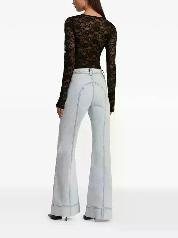 Alice + Olivia Teagan V-neck Lace Bodysuit