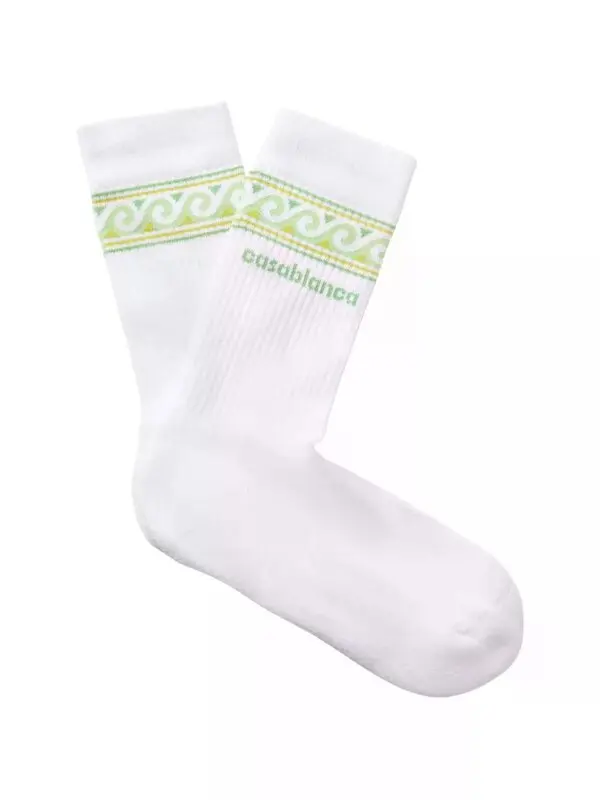 Casablanca Cotton Crew Socks - White