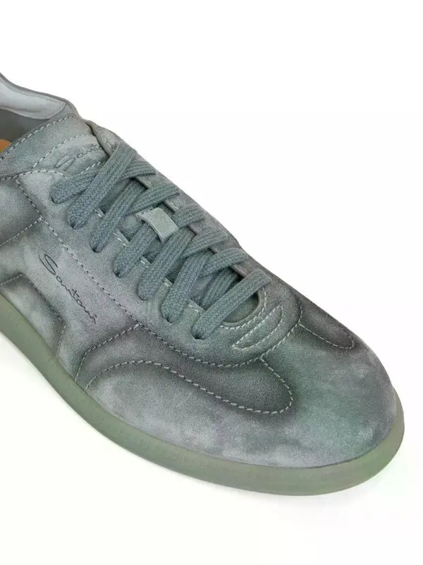 Santoni Oly Suede Lace-up Sneakers - Grey