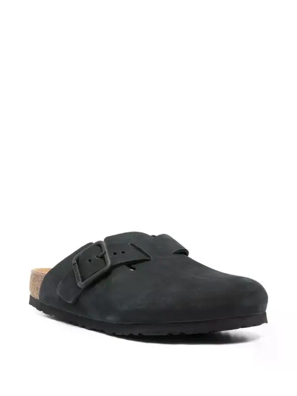 BIRKENSTOCK Buckle Leather Sandals - Black
