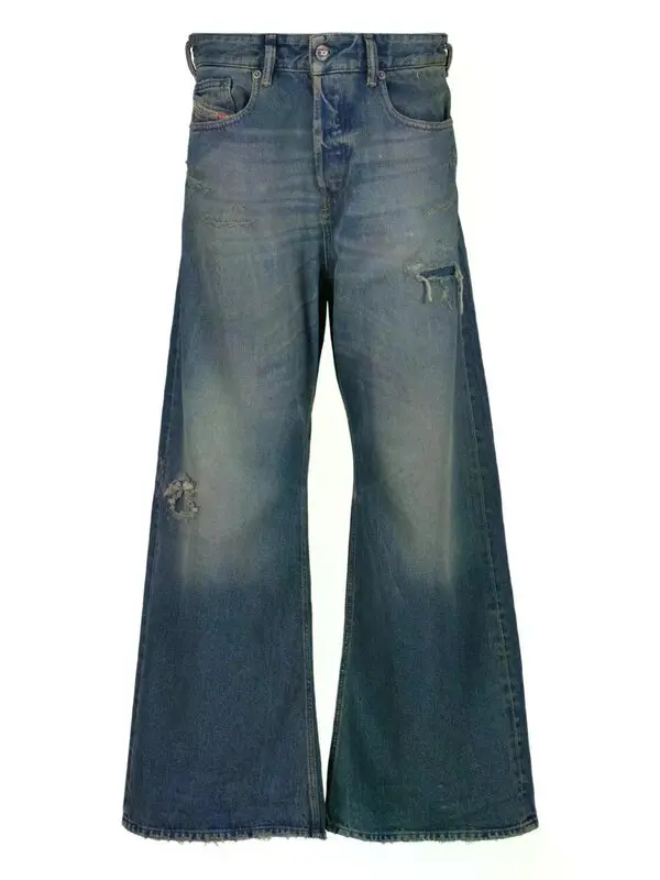 DIESEL® Distressed Wide-leg Jeans - Blue