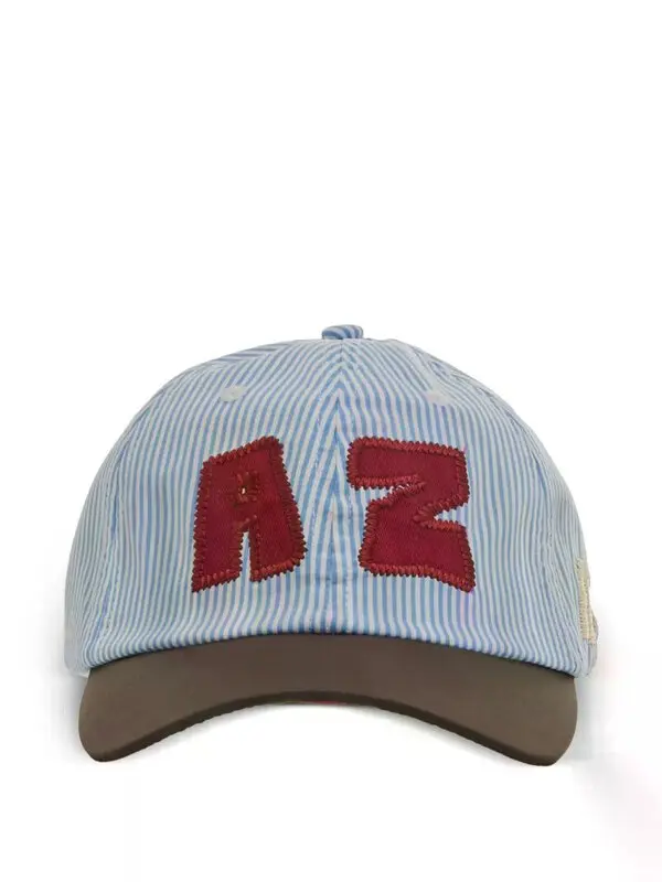 ALEX ZONO Striped Baseball Cap - Blue