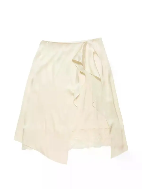 Acne Studios Lace-detail Draped Midi Skirt - Neutrals