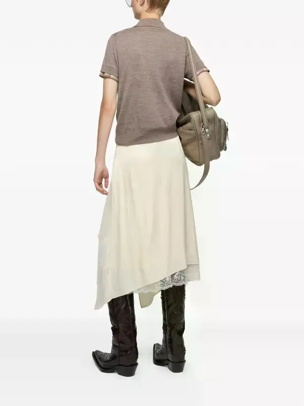 Acne Studios Lace-detail Draped Midi Skirt - Neutrals