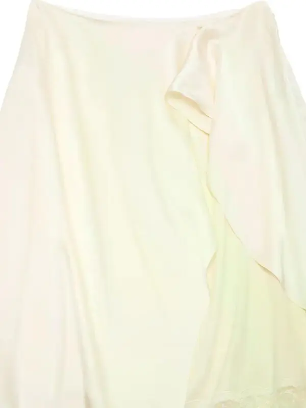 Acne Studios Lace-detail Draped Midi Skirt - Neutrals