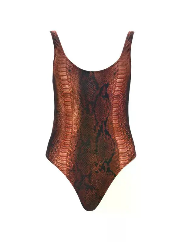 JEAN PAUL GAULTIER Printed One-piece Swimsuit - Brown