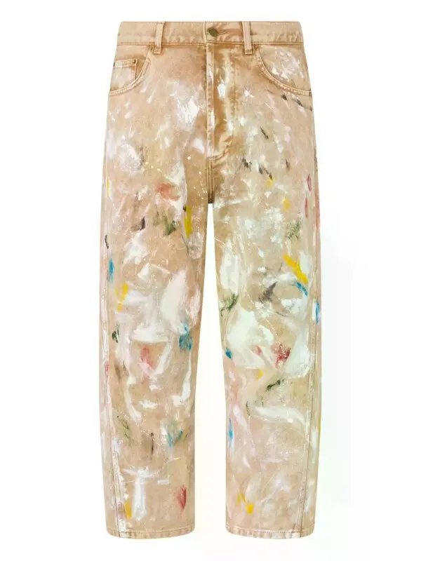 Moschino Paint-splatter Cotton Jeans