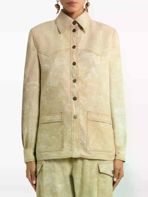 Etro Jacquard Floral Denim Jacket