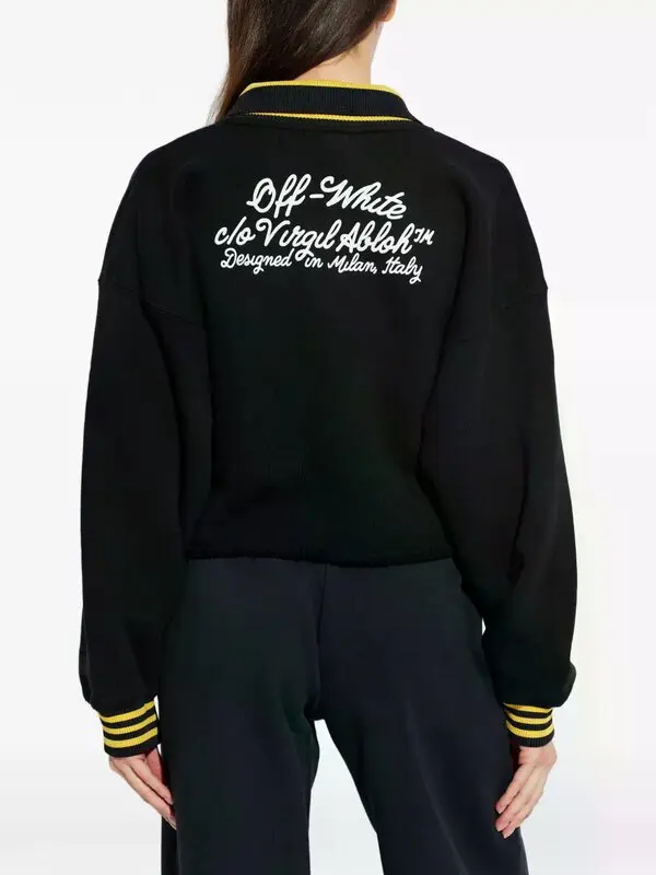 Off-White Appliqué-detail Cropped Jumper